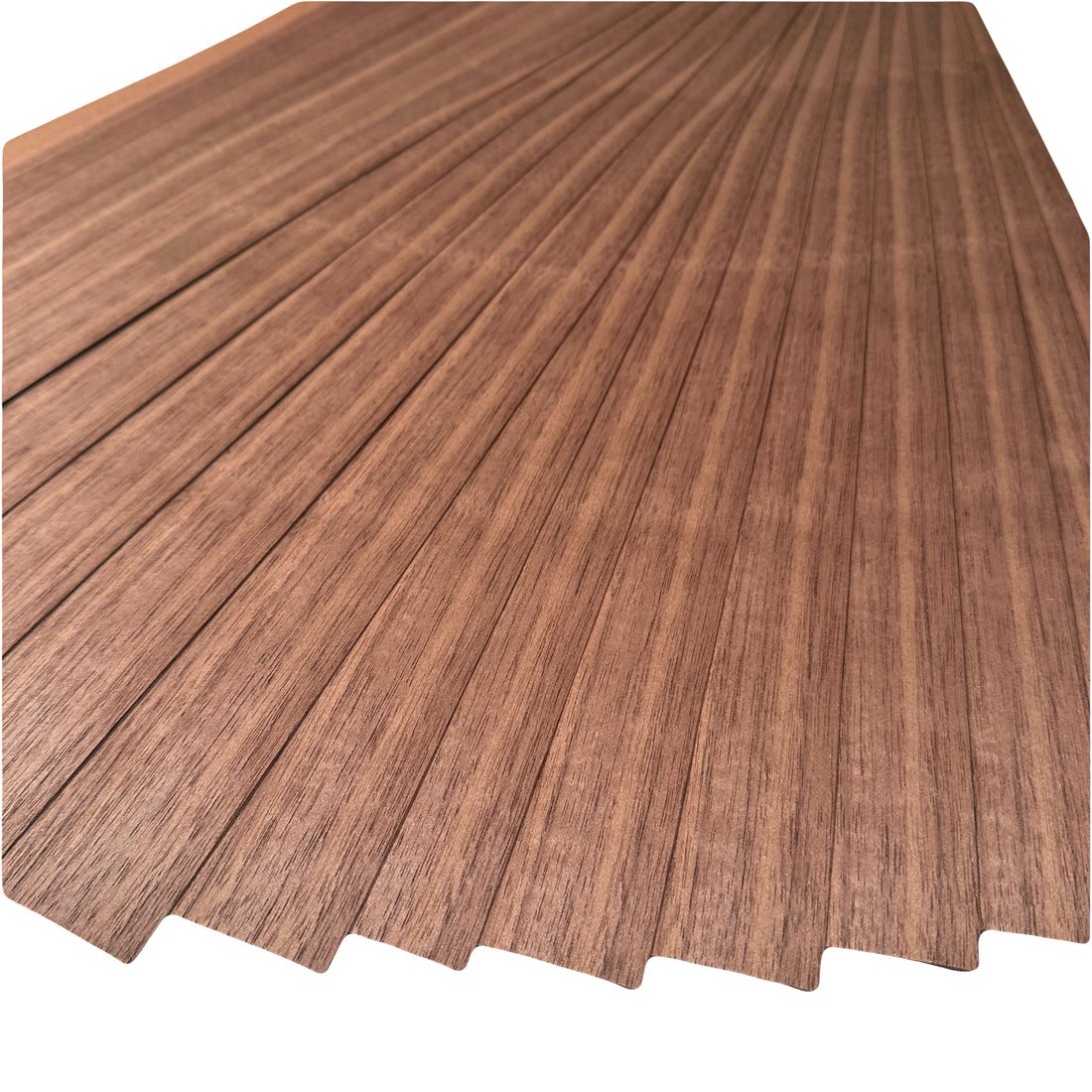American Walnut wood veneer. Set of 12 sheets 22" x 5.5" ( 56 x 14 cm ...
